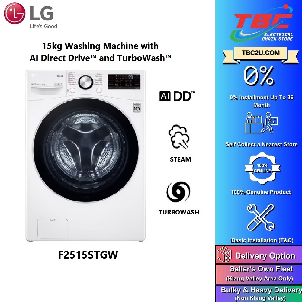 LG 15kg Washing Machine with AI Direct Drive™ and TurboWash ...