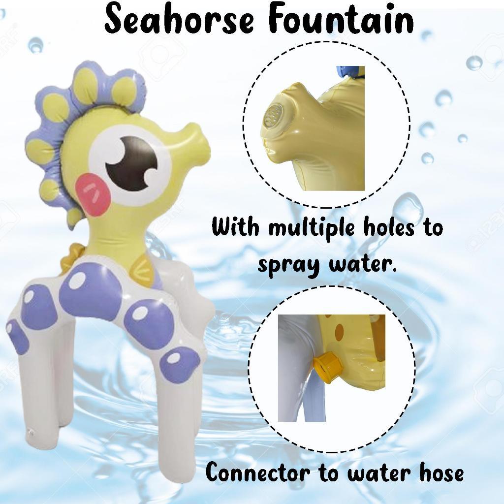 GOOGOO BIRD Inflatable Basketball Stand & Seahorse Fountain For ...