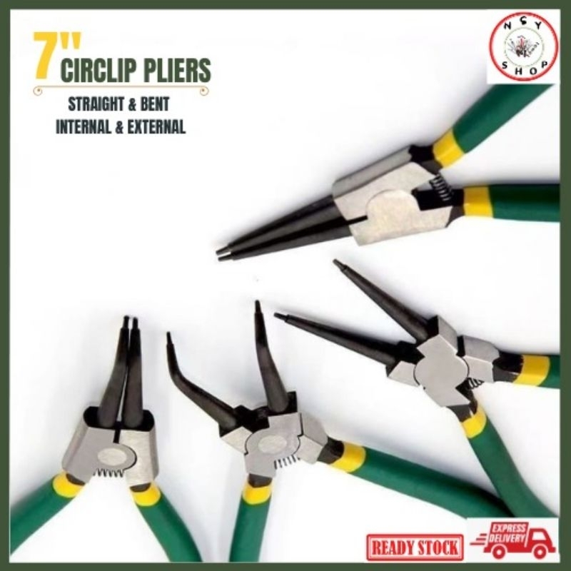 7" Inch Circlip Clip Plier Straight Bend Internal External Tool/Tang ...