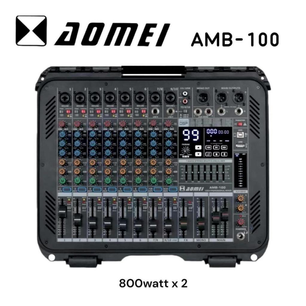 AOMEI AMB-100 Portable Case Powered Mixer w/ Bluetooth & USB 8 Channel ...