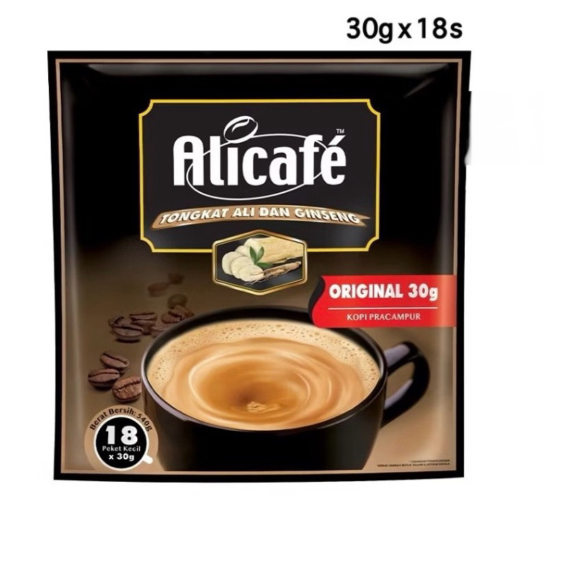 Alicafe Tongkat Ali & Ginseng Original (30gm × 18pcs) | Shopee Malaysia