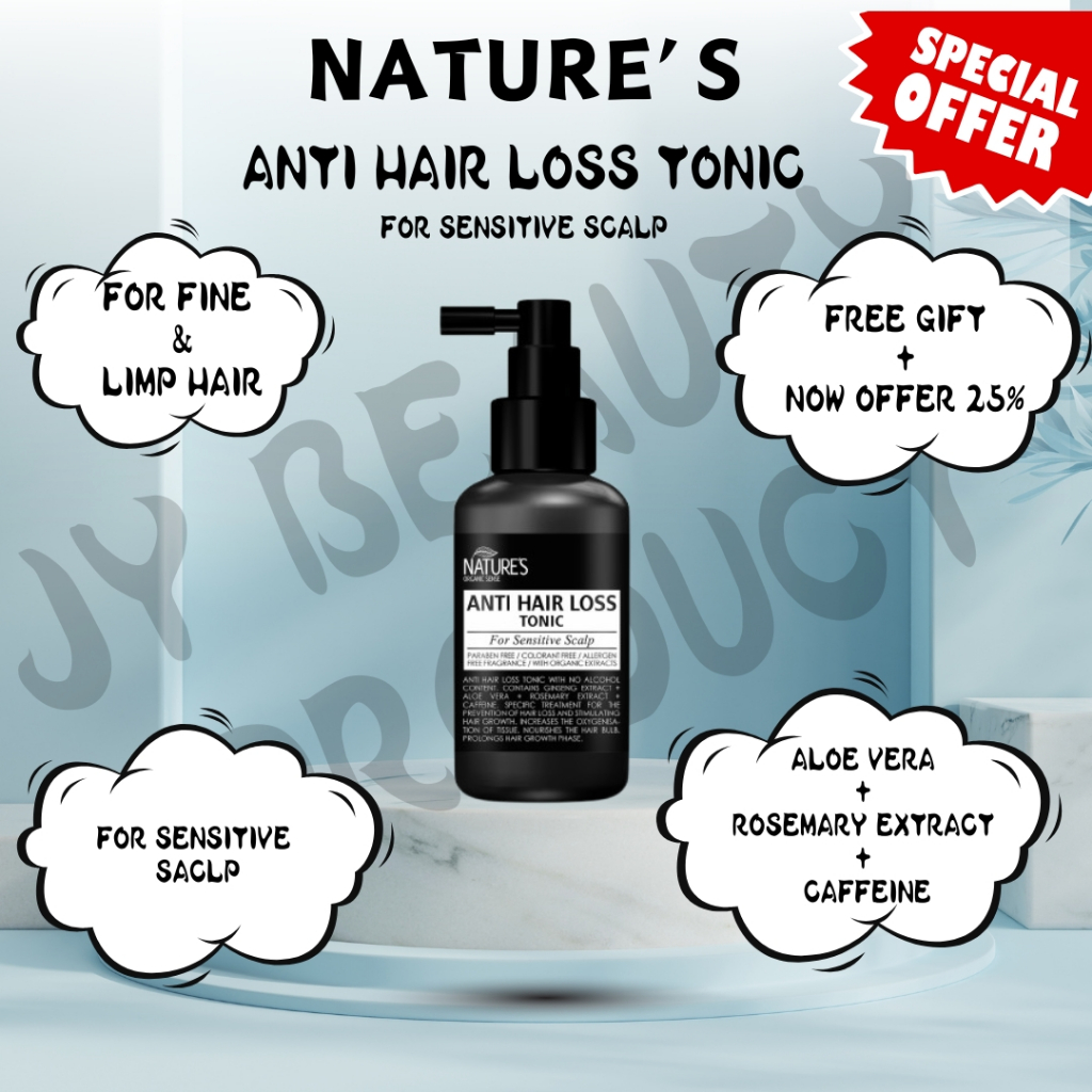 NATURE'S ORGANIC SENSE ANTI HAIR LOSS TONIC 100ML （ FOR SENSITIVE SCALP ...