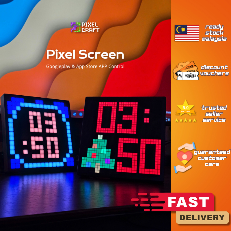 Pixel Screen APP Control LED Matrix Pixel Display Smart Screen Programmable night light lampu ...