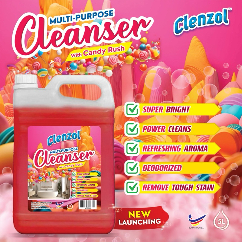 Clenzol Multi-Purpose Cleaning Gel 5L (Candy Rush)/Household cleaner ...