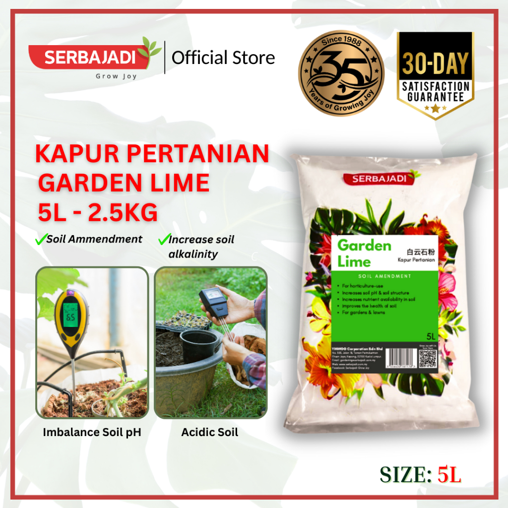 Serbajadi Garden Lime Kapur Pertanian/ Kapur Untuk Rawatan Tanah 5L ...
