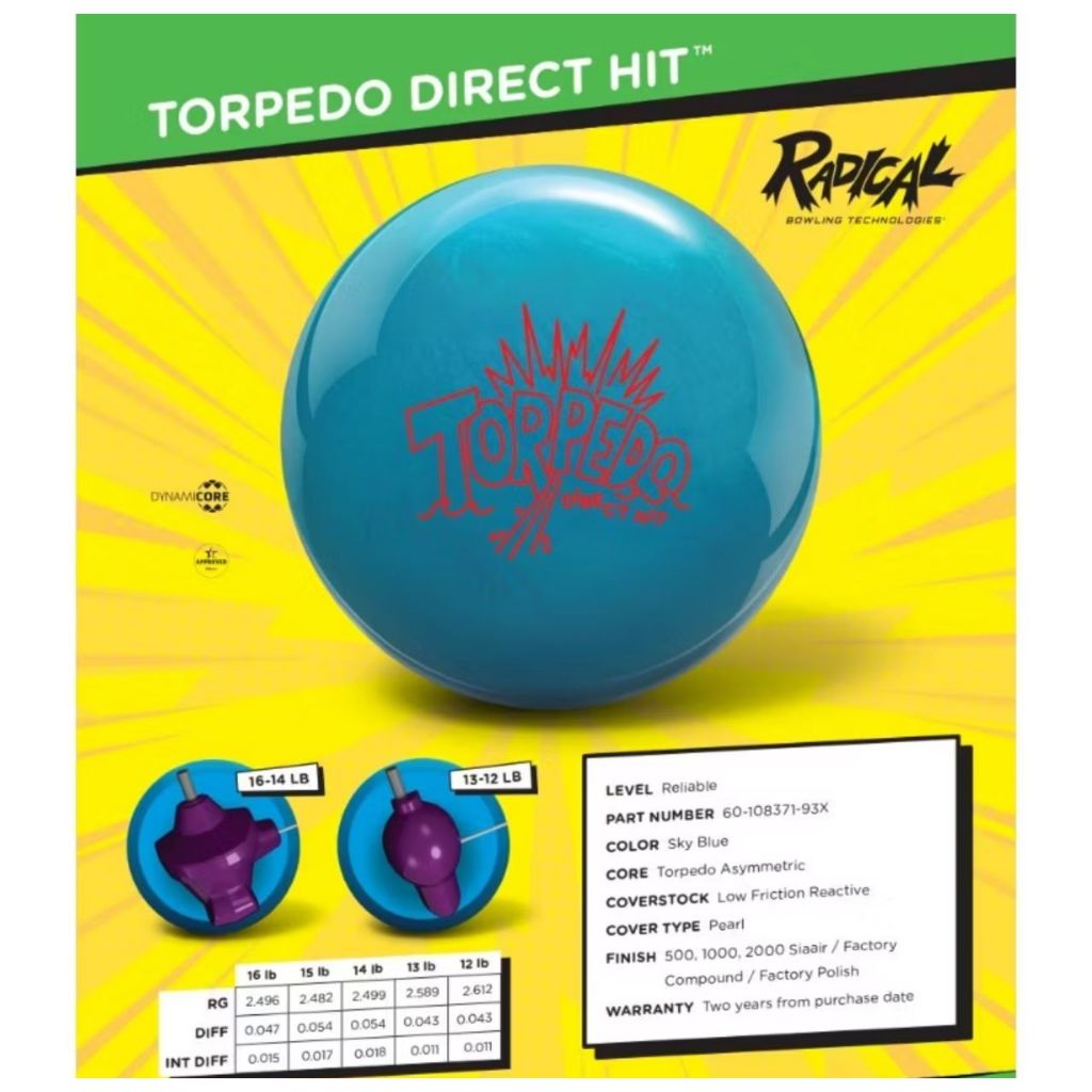 Bowling Ball - RADICAL - TORPEDO DIRECT HIT - X Proshop - X Pro Shop - XPROSHOP | Shopee Malaysia