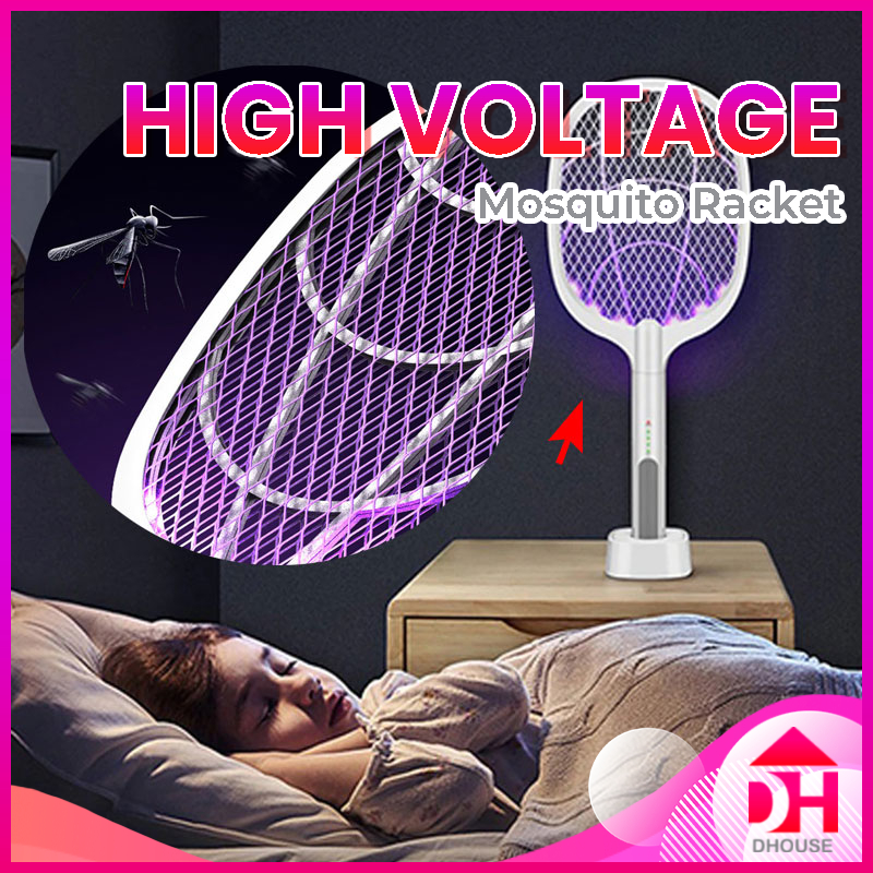 Electric Insect Racket Mosquito Swatter Rechargeable UV Light Killer ...