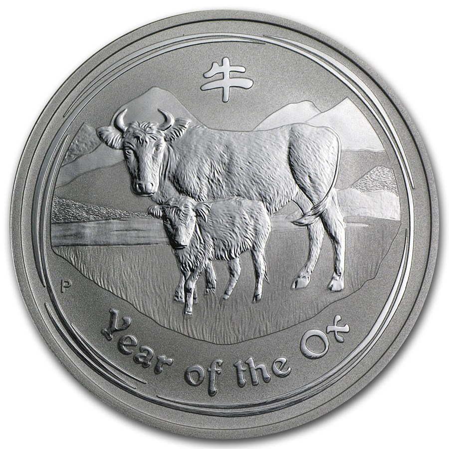 Perth Mint Australia Lunar Ox 2009 1 oz .999 Silver Coin BU (Series II ...
