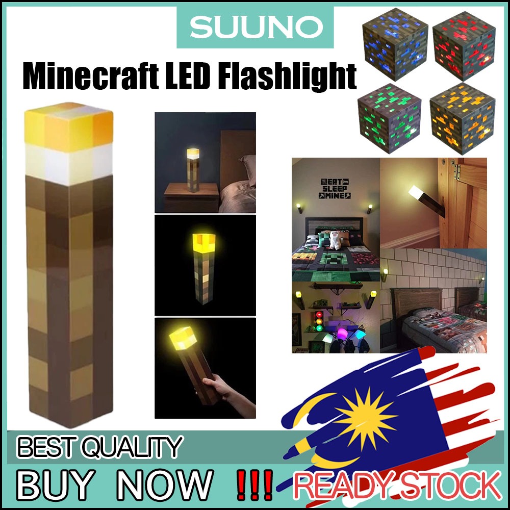 Flashlight Light Up Torch Minecraft 28CM High Brightness LED Minecraft ...