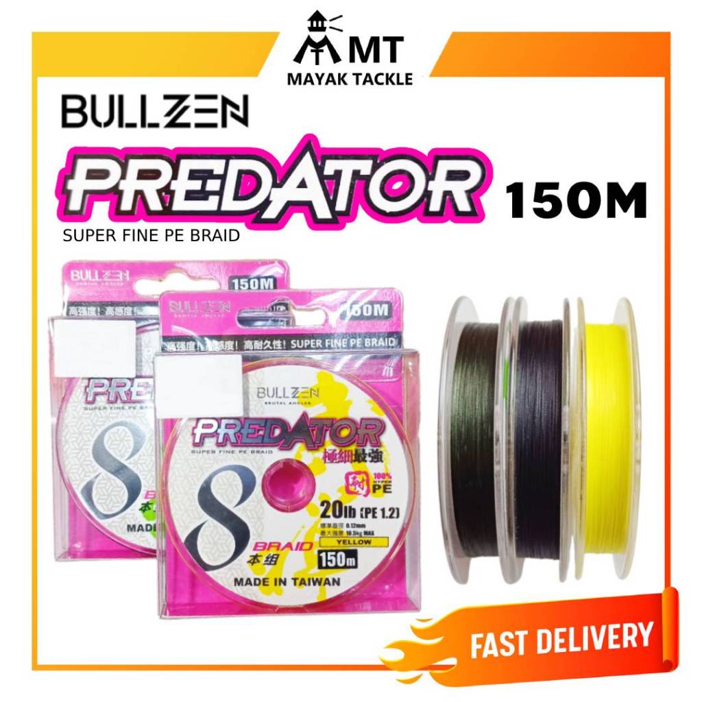 BULLZEN PREDATOR X8 BRAID 150m BRAIDED LINE TALI BENANG | Shopee Malaysia