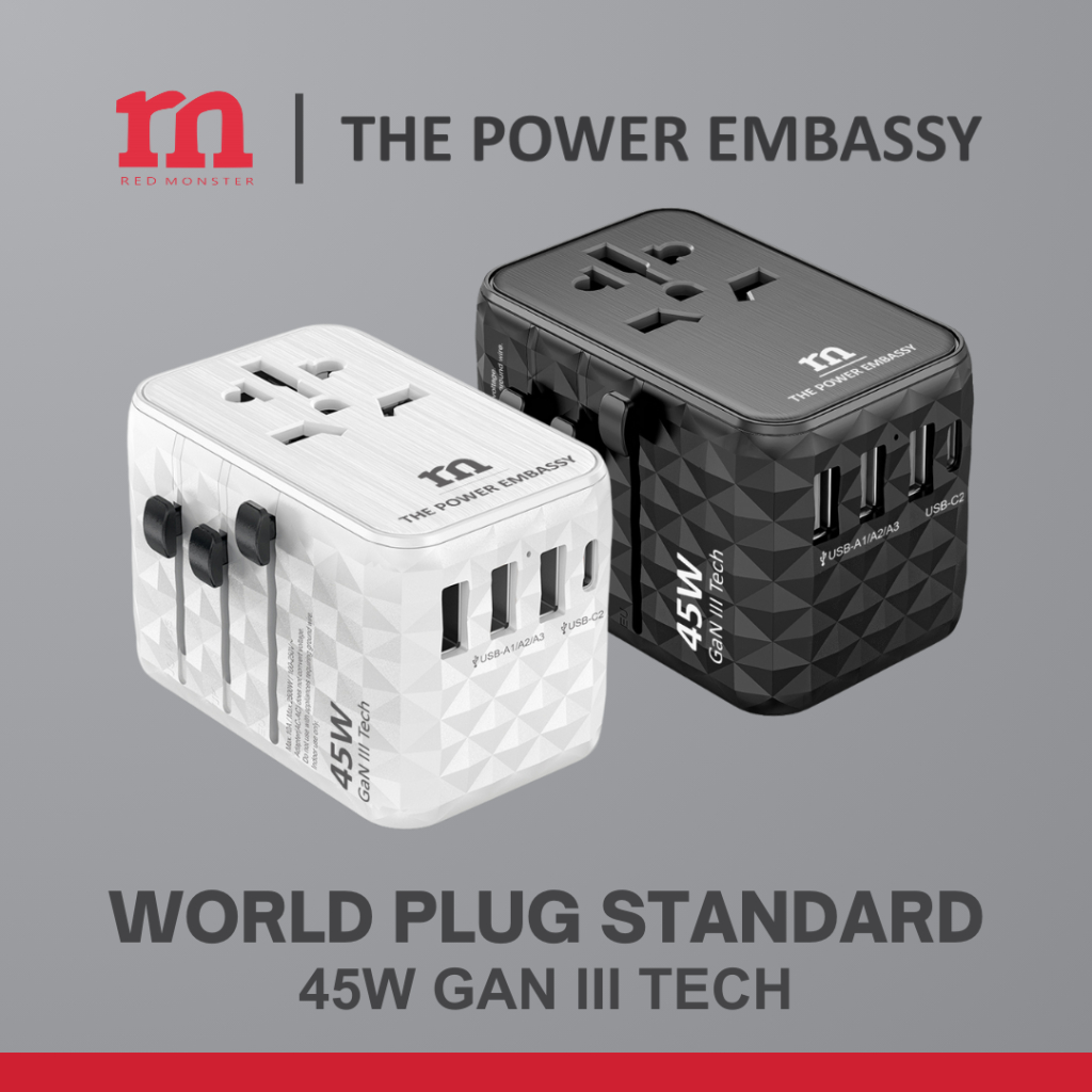 Red Monster WORLD PLUG STANDARD - PD 45W Universal Travel Adapter ...