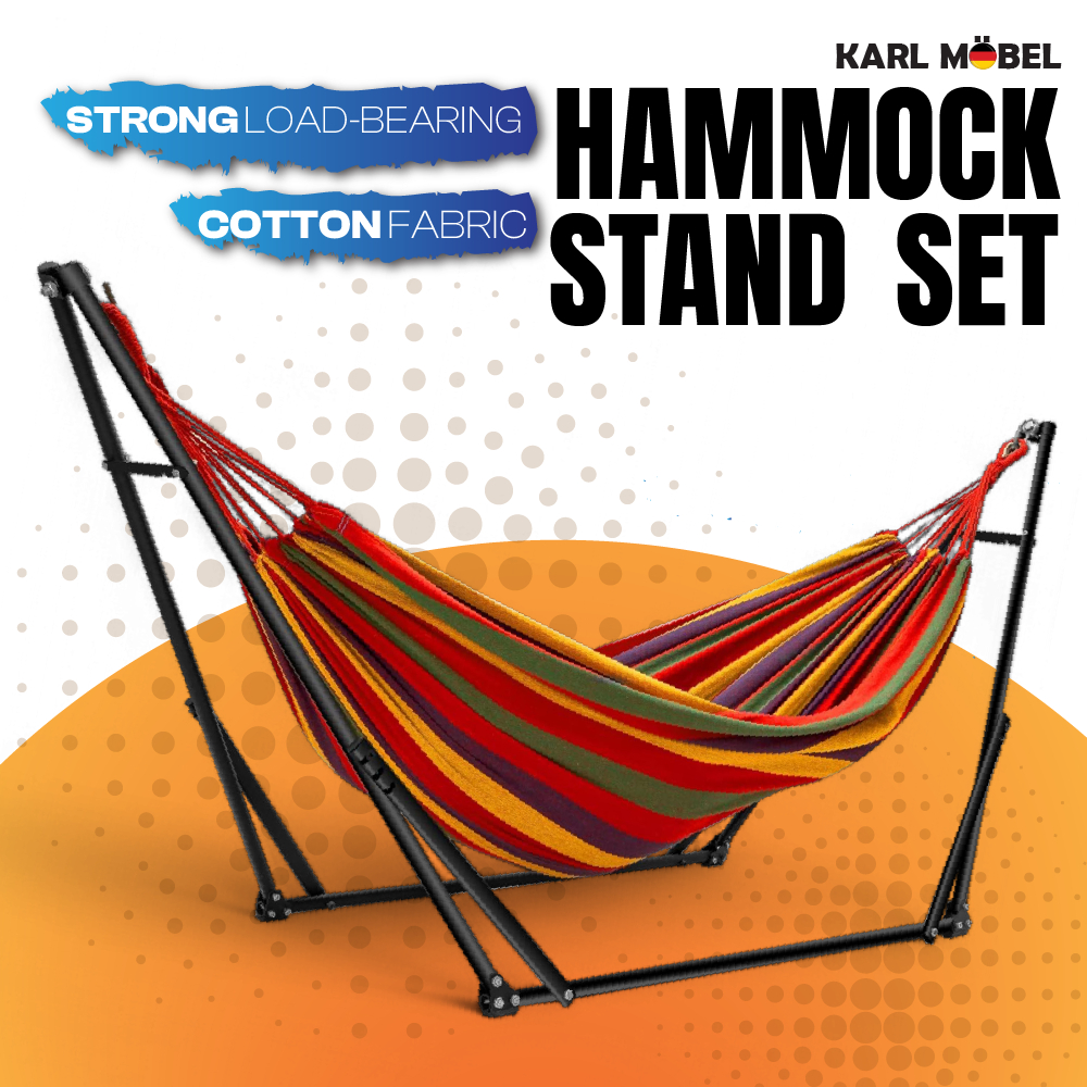 Hammock set Buaian gantung outdoor with stand portable camping hiking ...