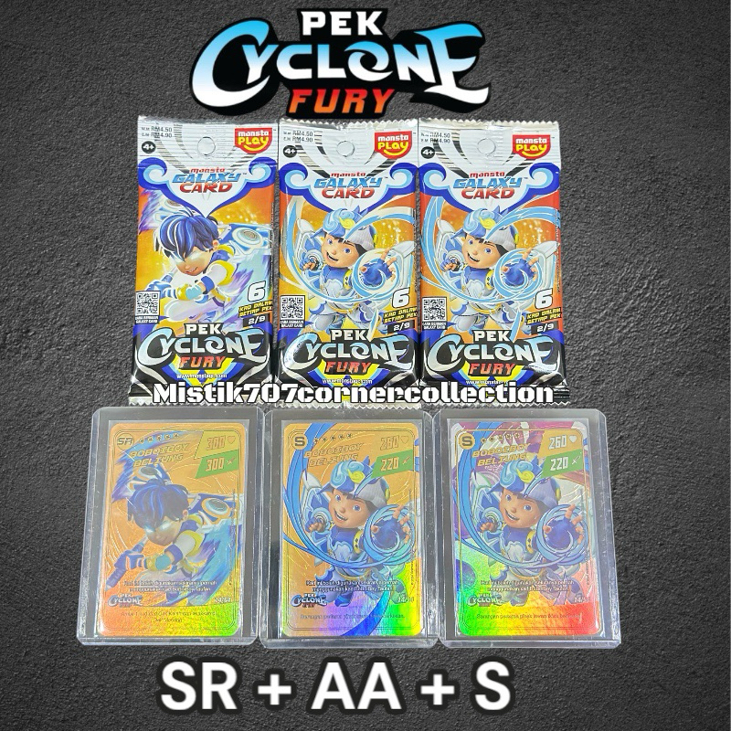 Monsta Boboiboy Galaxy Card Pack Cyclone Fury (SR/AA/S) for collectible ...