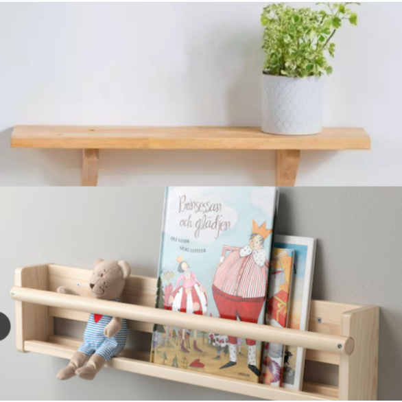 RMI Wall hanging display rack Natural Wood Floating Shelves for Wall ...