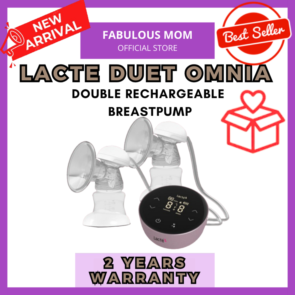 [LACTE] Duet Omnia Pro Breastpump Rechargeable Double Pump Pam Susu Ibu Murah Adjust Speed ...