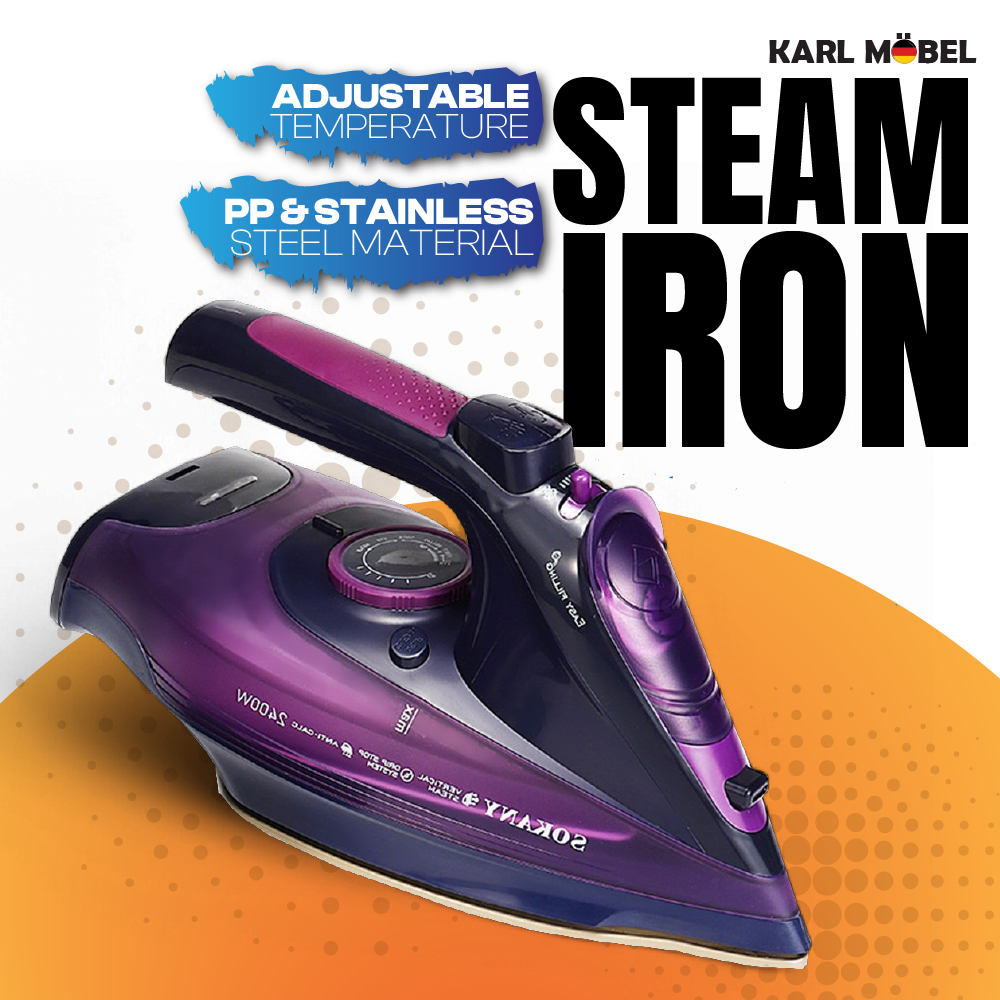 Sokany Steam Iron Electric Cordless Iron seterika stim Viral Model 2085 ...