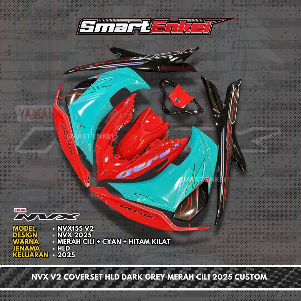 HLD-NVX V2 COVERSET HLD MERAH CILI CYAN 2025 CUSTOM | Shopee Malaysia