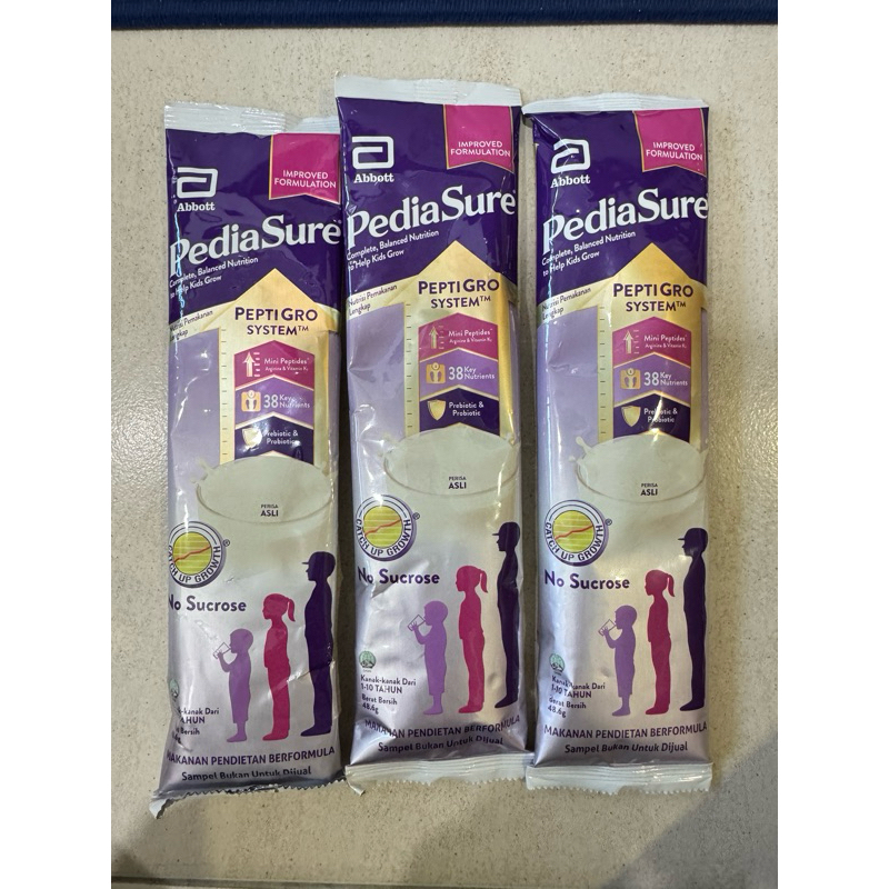 Pediasure sample pack/ travel pack-Asli/original flavor - 48.6g/pek ...