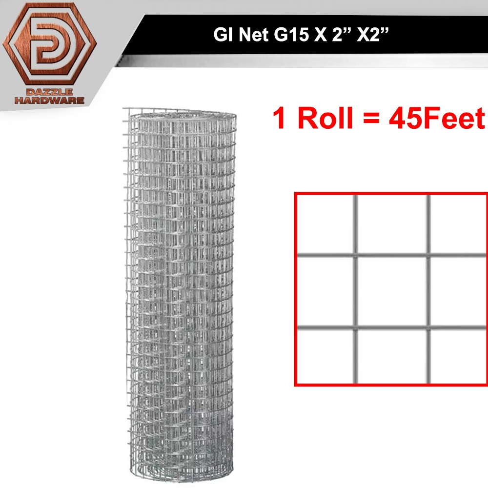 [ 1 roll 40 feet] Gi wire net 2" x 2" gi netting 50mm x 50mm jaring ...