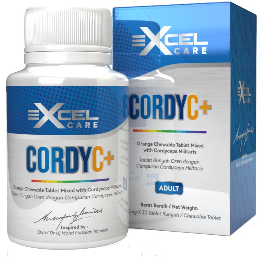 Excel Care Cordy C+ Chewable Vitamin C & Cordyceps Tablets Chewable ...