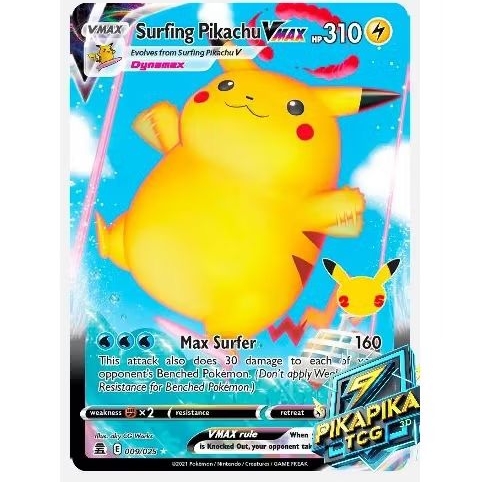 Pokemon Card TCG [ Surfing Pikachu Vmax 009/025 ] Original English ...