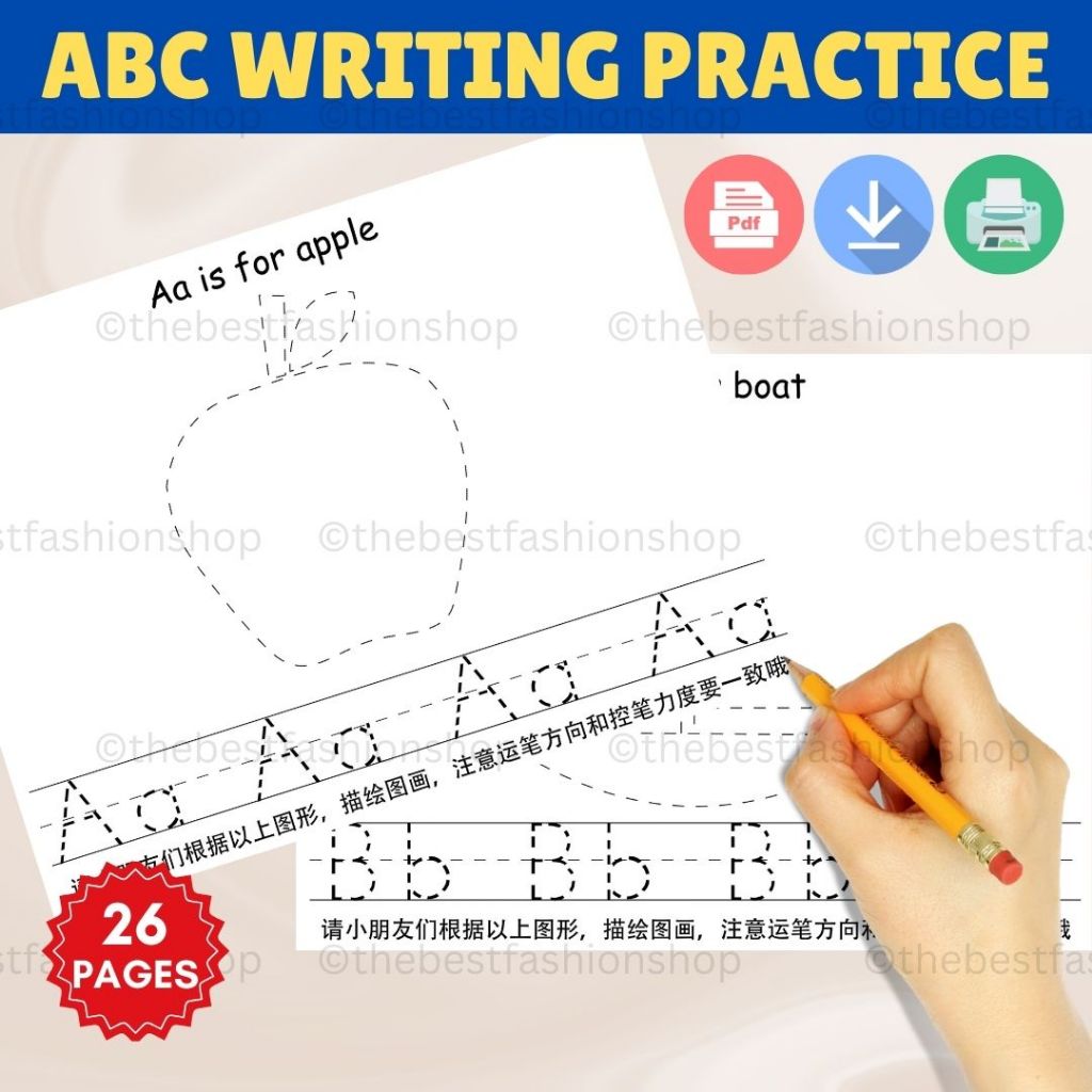 A094 [PDF] ABC Letters Tracing Pen Control Training Worksheet Printable ...
