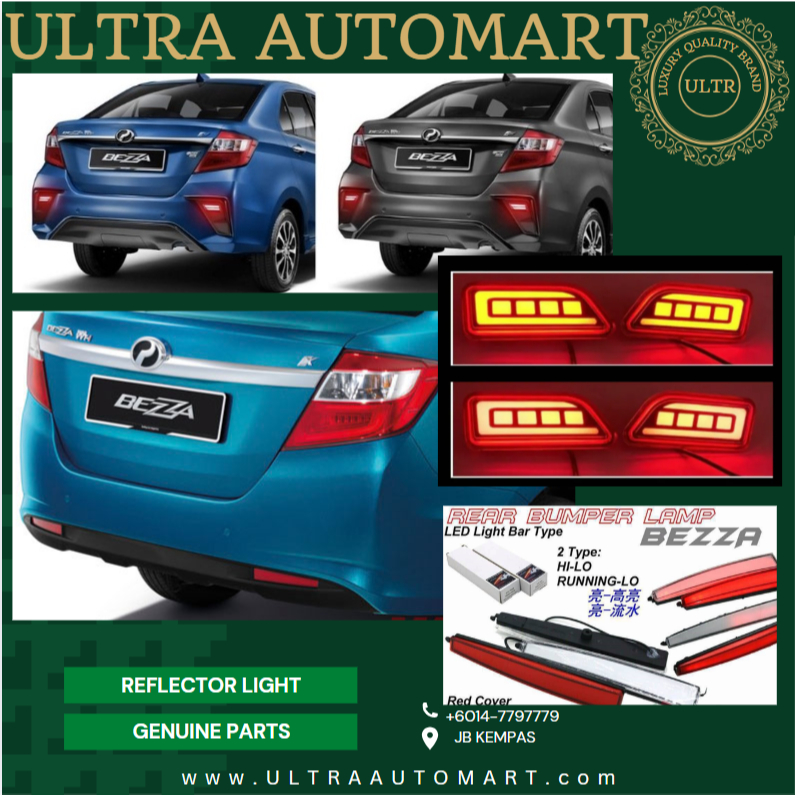 PERODUA BEZZA RUNNING SIGNAL REAR BUMPER REFLECTOR BRAKE LIGHT LED ...