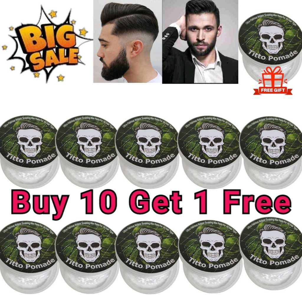 (buy 10 free 1) Titto Botanic Pomade murah/wax 100g Pomade Firme Hold ...