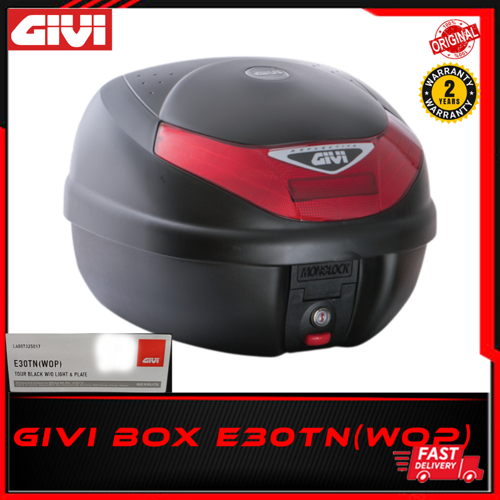 GIVI MONOLOCK TOP CASE E30TN(WOP) 100% ORIGINAL 30LTR Motorcycle Box Motor box Waterproof ...