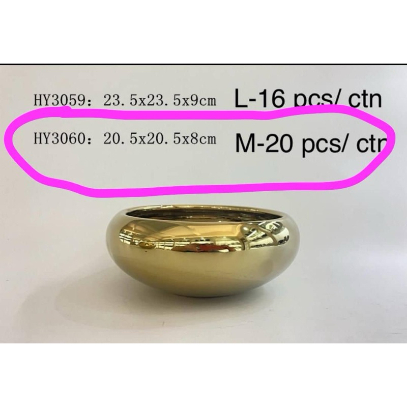 EFLOREA- Pasu ceramic gold Leper | Shopee Malaysia