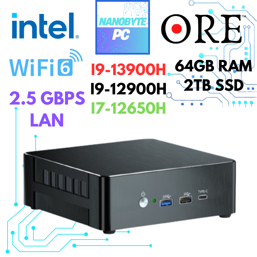ORE Intel i9 13900H i7 12650H Mini PC 64GB DDR4 RAM 2TB SSD WiFi 6 PC ...