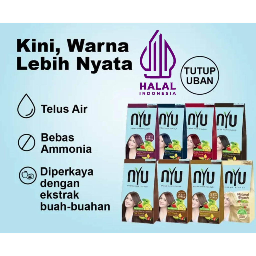 NYU Hair Colour Halal Pewarna Rambut Sah Solat Hair Dye Tutup Uban ...