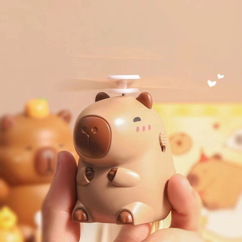 🔥 Cute Capybara Mini Fan – Portable Bladeless & Rechargeable Handheld ...