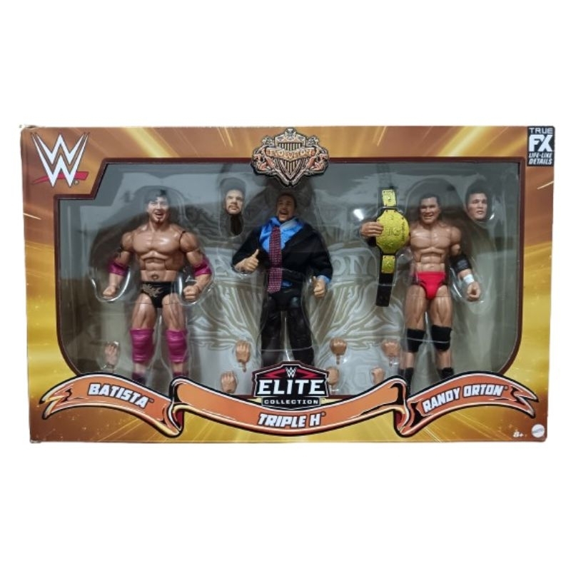 Mattel WWE Elite Evolution Batista Triple H Randy Orton Wrestling ...