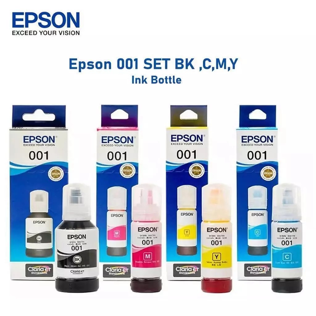 ORIGINAL Epson Ink 001 - L4150 L4160 L6160 L6170 L6190 Black Y100 Y200 ...