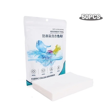 50pcs Washing Machine Anti Dyeing Sheet Color Absorption Paper Fabric ...