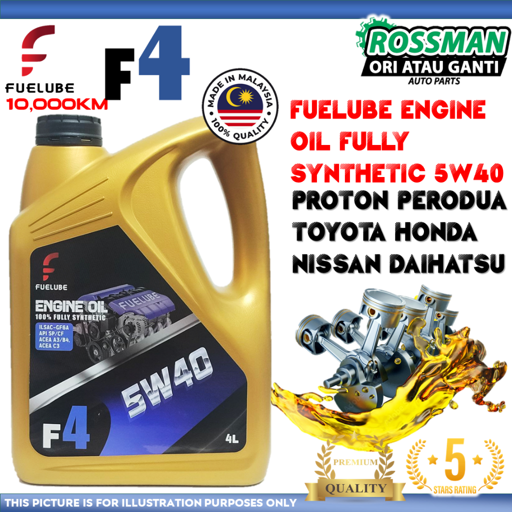 Fuelube F4 Malaysia Engine Oil engine oil 5w40 Fully Synthetic Proton ...