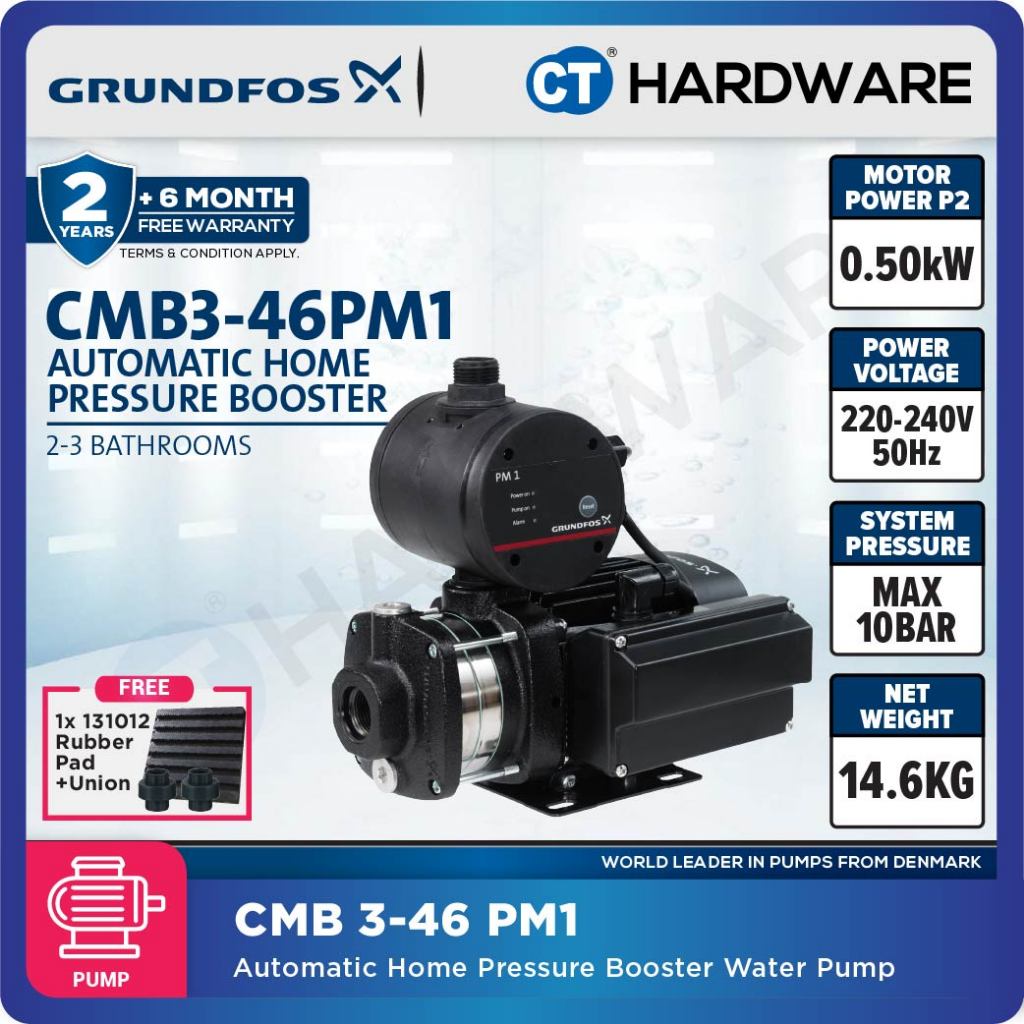 Grundfos CMB 3-46 PM1 Home Water Pressure Booster Pumps 0.5KW | 230V ...
