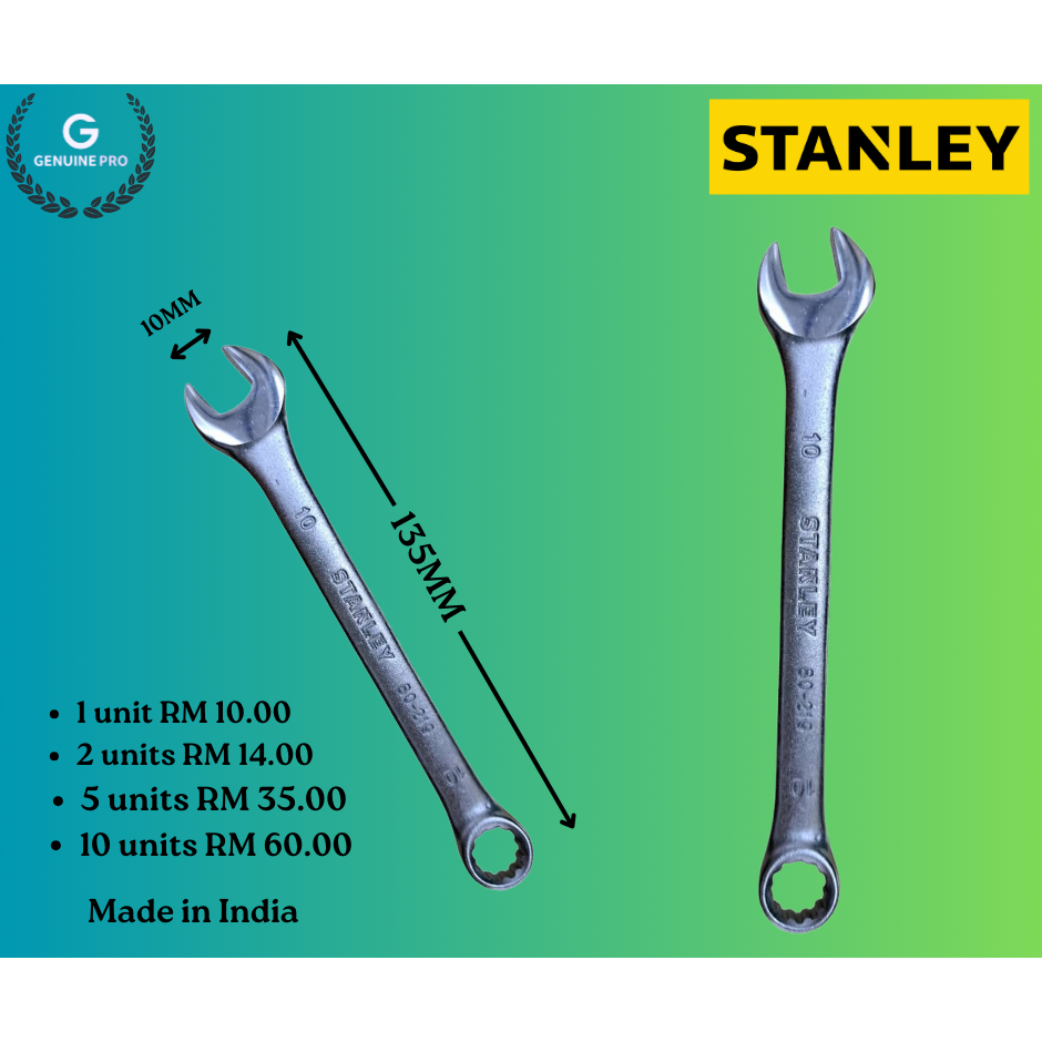 STANLEY COMBINATION WRENCH BASIC 10MM SPANNER | Shopee Malaysia
