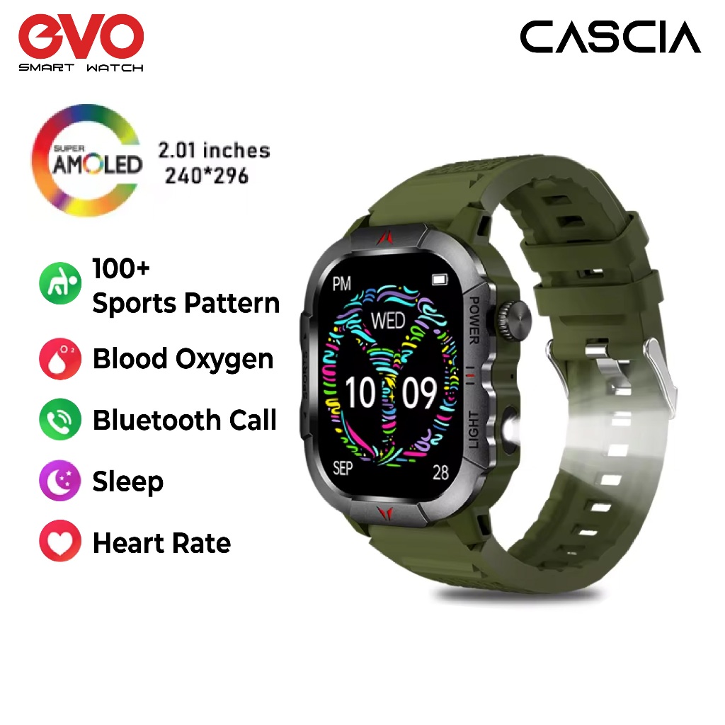 EVO CASCIA Smartwatch Bluetooth Call 2.01 Heart Rate | Shopee Malaysia