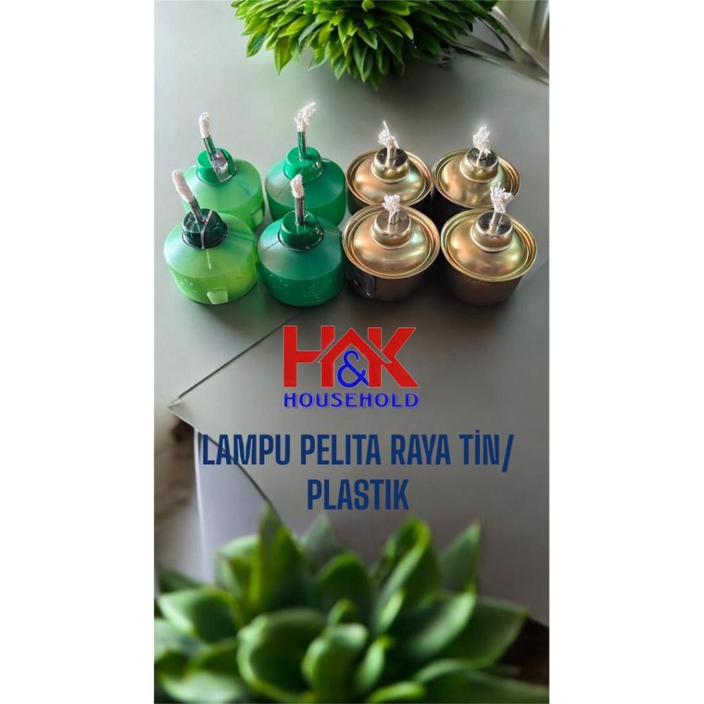 8 pcs/10 pcs Pelita Raya Tin Besi Plastic Siap Sumbu / Pelita Hari Raya ...