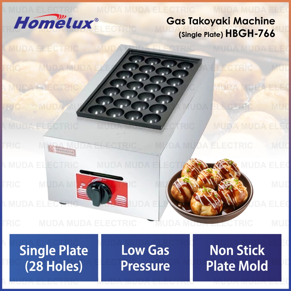 Homelux Single | Double | Triple Plate Gas Takoyaki Machine HBGH-766 ...