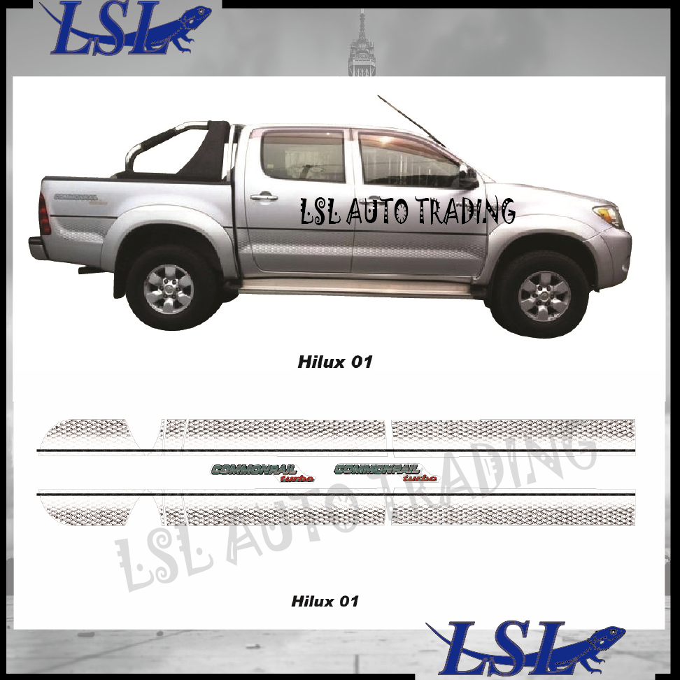 Toyota Hilux Sticker Body Car Side Lining (Part 2) - 4x4, TRD, GAZOO ...