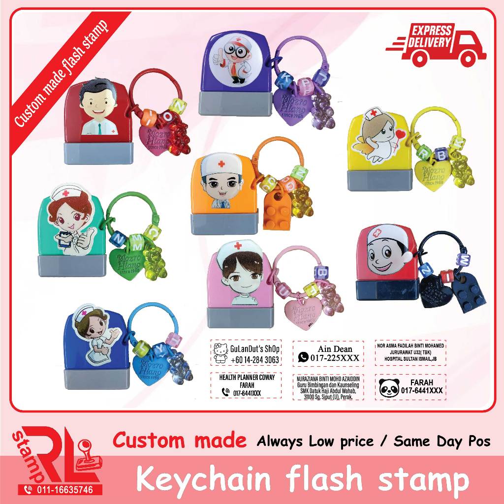 1027ABC-Z READY STOACK cop guru / cop nama stamp / stamp cop /cop jururawa /cop baju/teacher ...