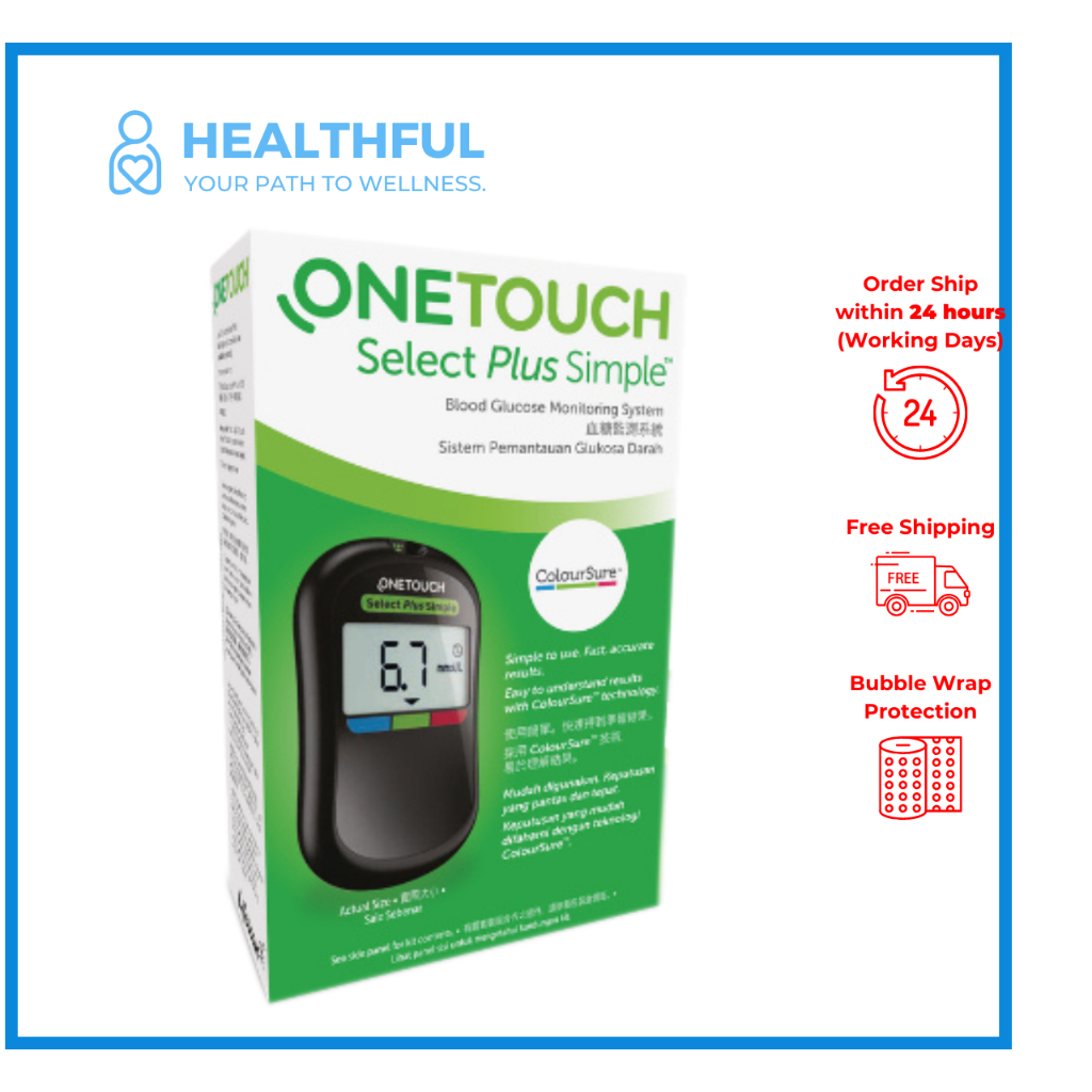 One Touch Select Plus Simple Blood Glucose Monitoring System | Shopee ...