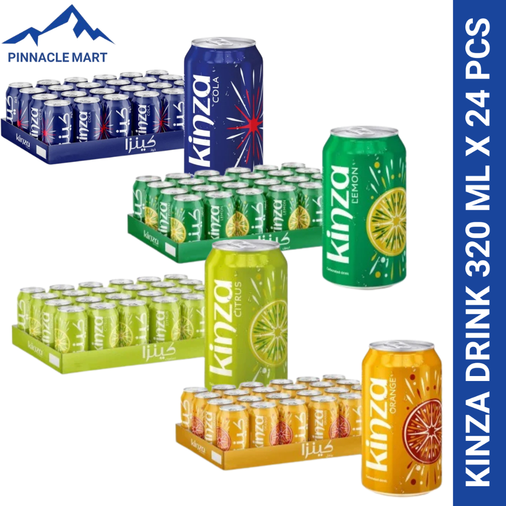 KINZA SOFT DRINK COLA /LEMON/ORANGE/CITRUS 320 ML X 24 PCS ( 100 % ...