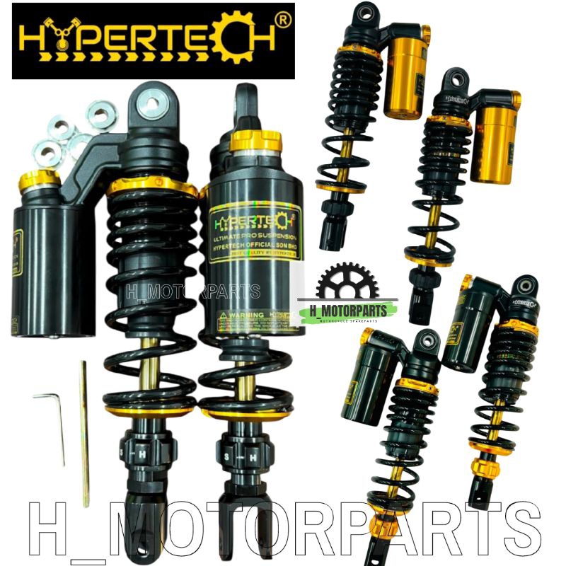 HYPERTECH RACING ADJUSTABLE ABSORBER NVX NMAX 285MM 305MM BLACK GOLD NVX155 NMAX155 MONOSHOCK ...
