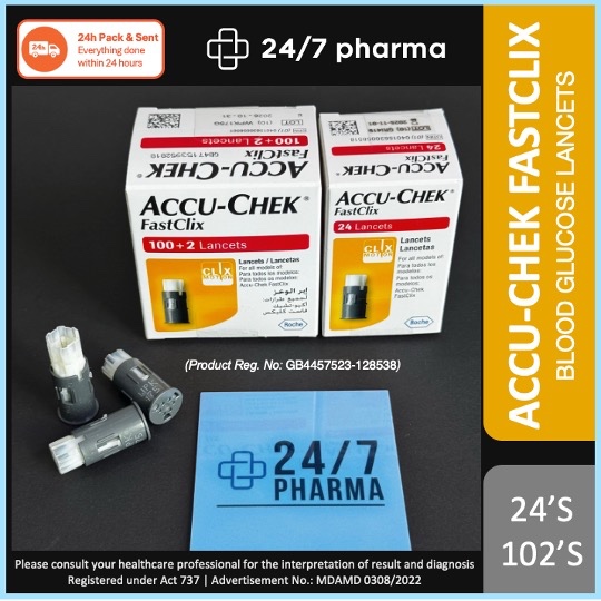 (Exp: 2027) Accu-Chek Fastclix Lancets 102's Accuchek Accu-check ...