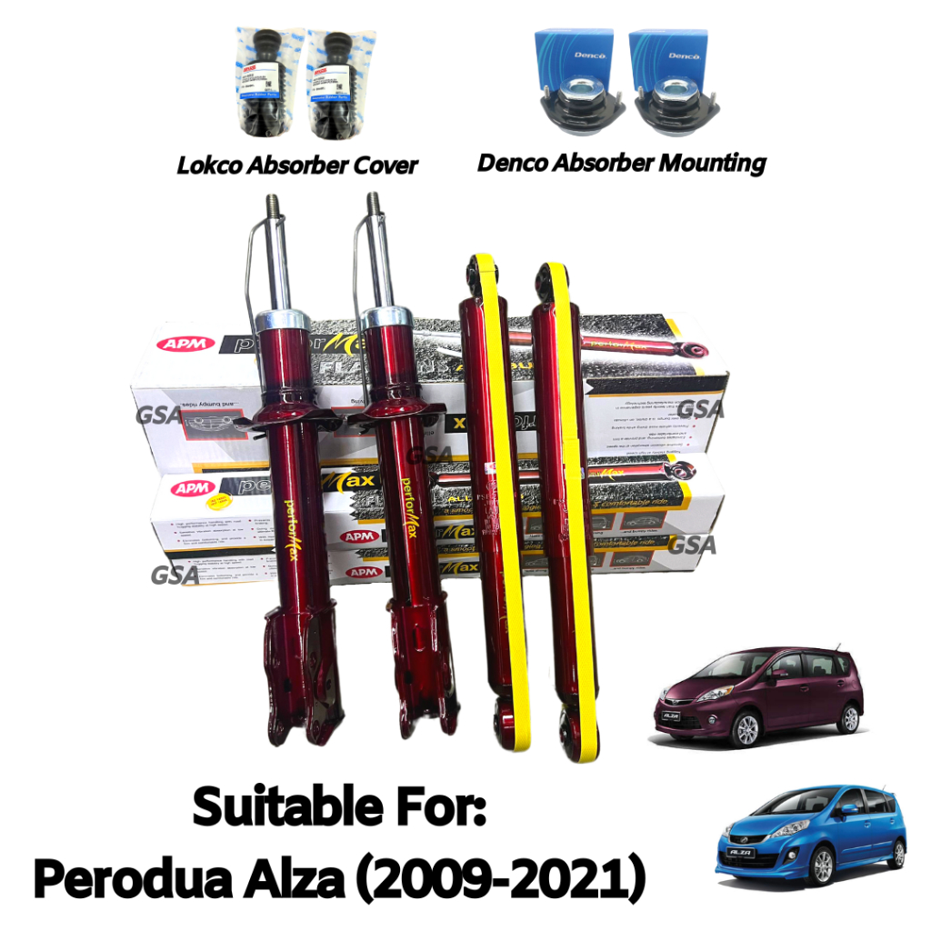 APM Performax Perodua Alza Front / Rear Heavy Duty Absorber with Front ...