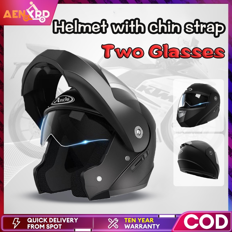 SPORT Full Face Cover Half Helmet Motor Double Lens Topi Keledar Motor ...